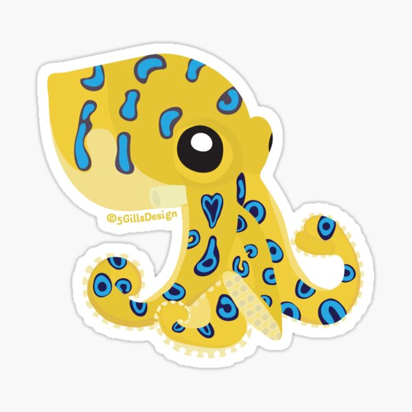 "Blue-ringed octopus" Sticker for Sale by 5gillsdesign | Redbubble