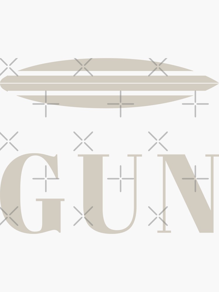 "Minimalist Gun Surfboard Illustration" Sticker for Sale by Thespot ...