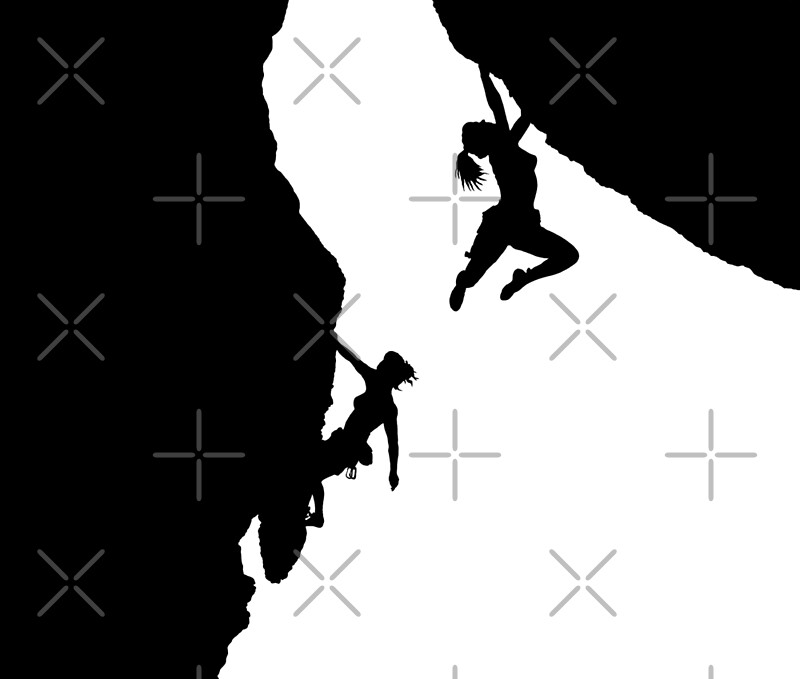 Rock Climbing Drawing: Posters | Redbubble