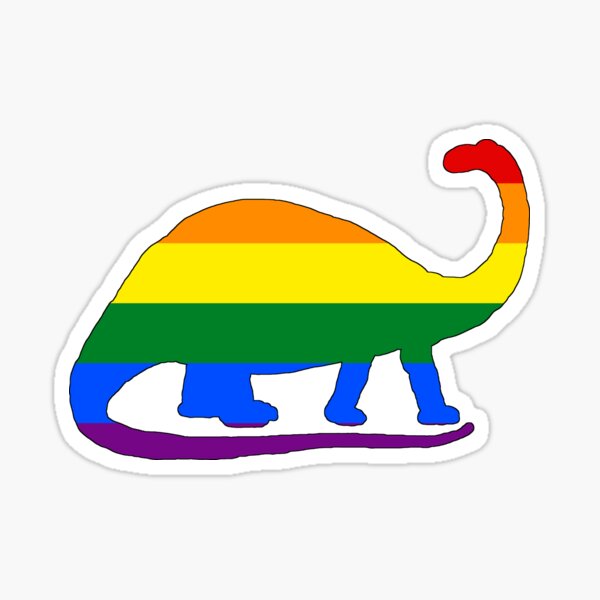 "Rainbow Brontosaurus" Sticker for Sale by DelirusFurittus | Redbubble