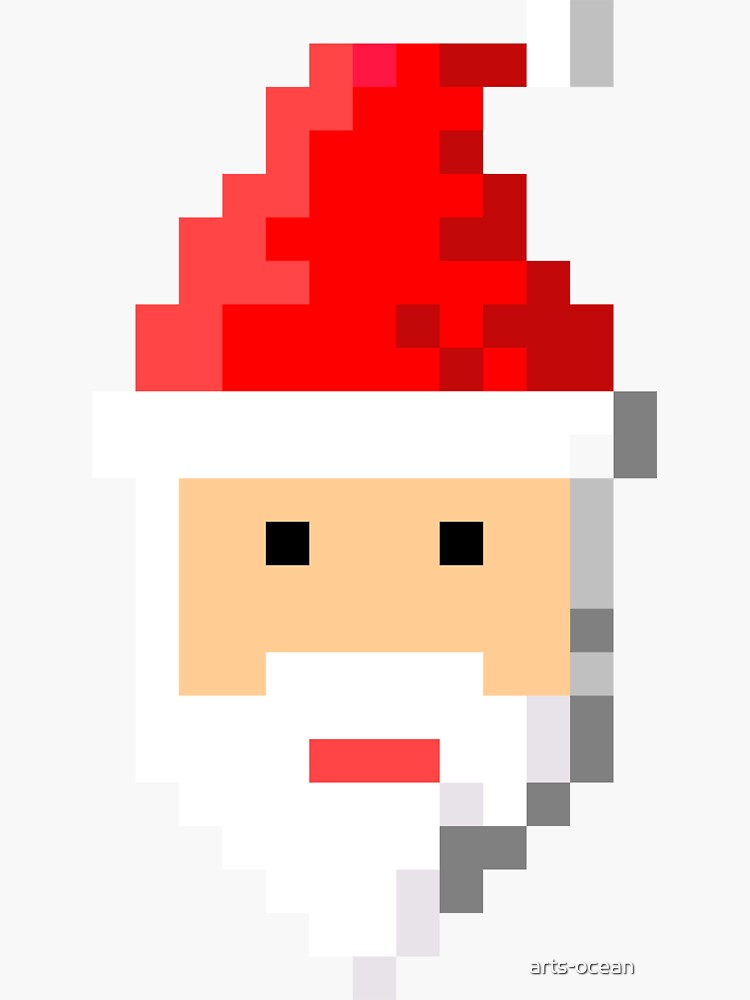 "Christmas Santa Pixel Art Merry Christmas" Sticker for Sale by arts ...