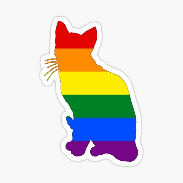 "Rainbow Cat" Sticker for Sale by DelirusFurittus | Redbubble
