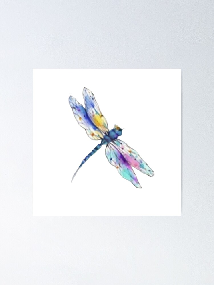 Póster «Libélula colorida feliz volando en la naturaleza» de Libellule ...