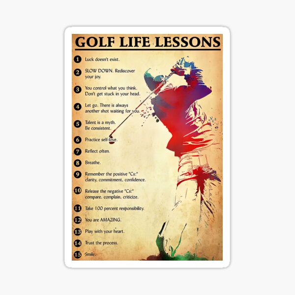 "Golf Life Lessons Poster - Men Golf Player Poster - Men Golf Coach ...