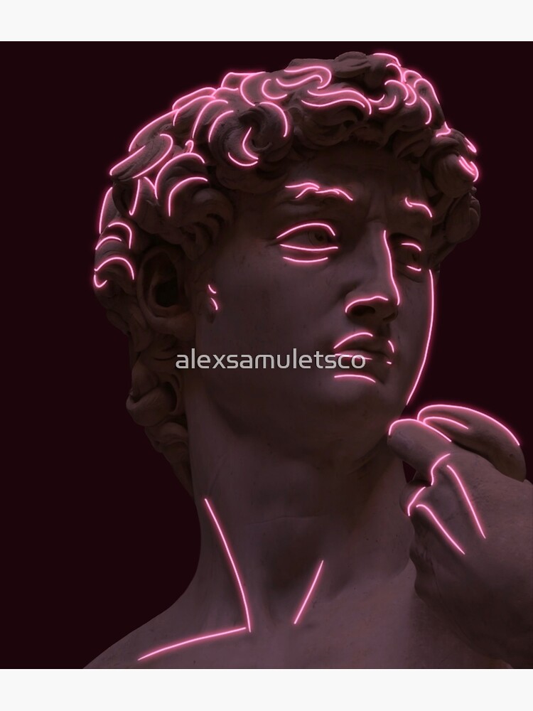 "Glowing David Statue Neon " Poster for Sale by alexsamuletsco | Redbubble