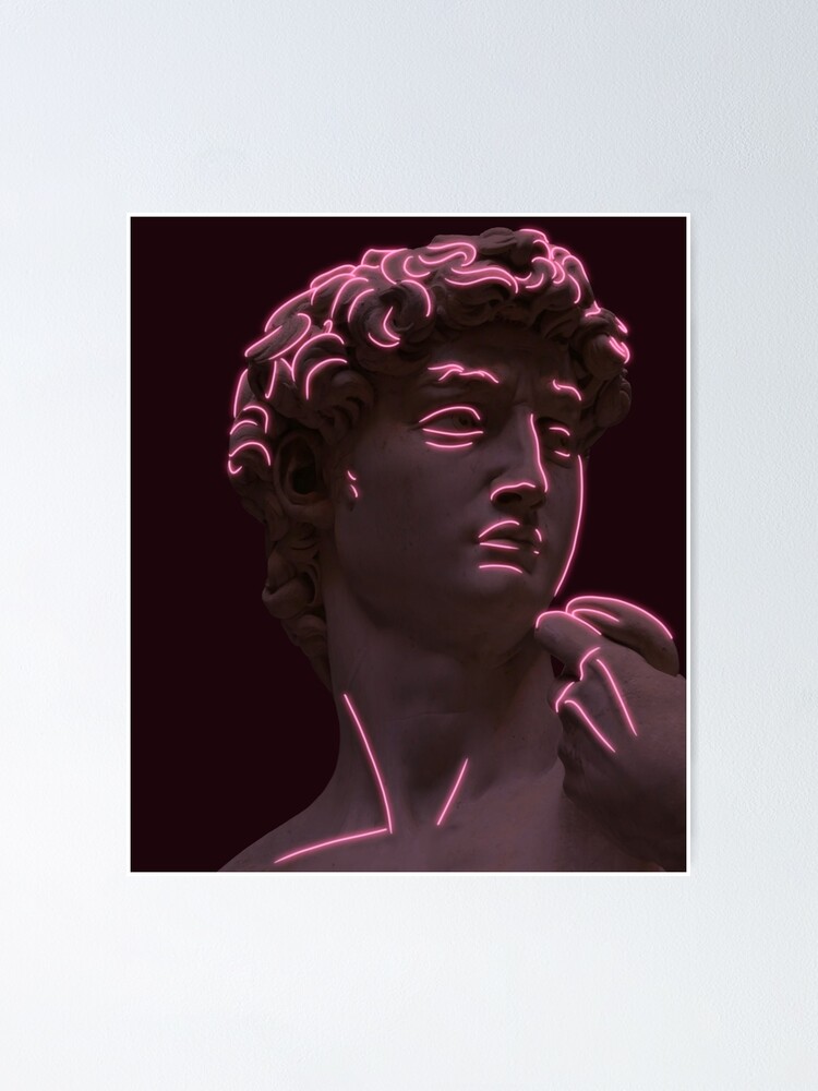 "Glowing David Statue Neon " Poster for Sale by alexsamuletsco | Redbubble
