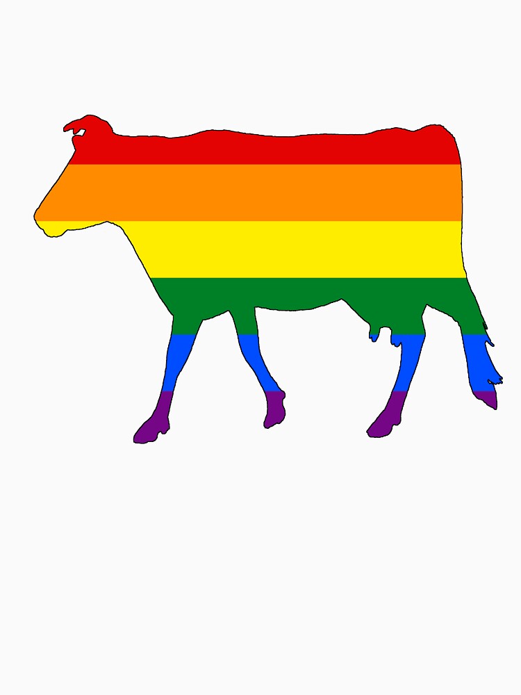 "Rainbow Cow" T-shirt by DelirusFurittus | Redbubble