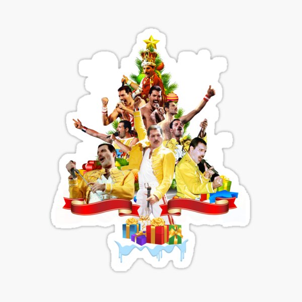 Pegatina «Árbol de Navidad de Freddie Mercury» de BRLPVD | Redbubble