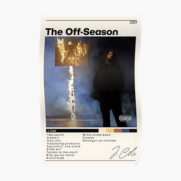 "J. Cole Poster || The Off-Season Poster || J Cole Tracklist Album ...