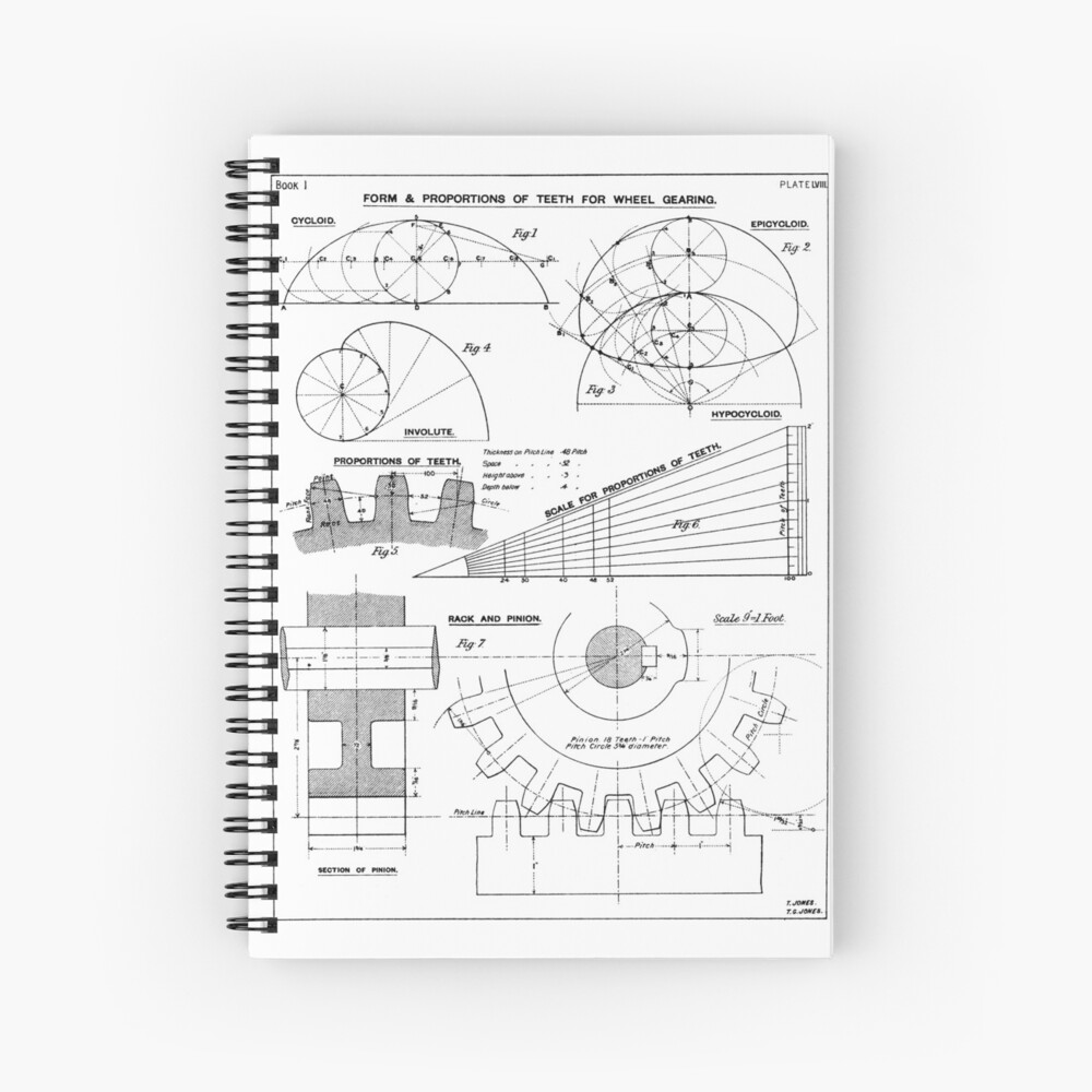 "Vintage drawing of gear wheels from an Edwardian textbook on technical ...
