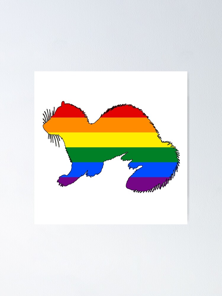 "Rainbow Ferret" Poster for Sale by DelirusFurittus | Redbubble
