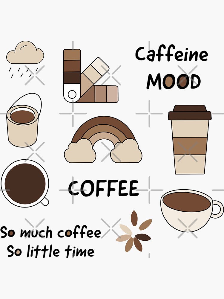 "Caffeine Mood Sticker pack" Sticker for Sale by IshwariHakari | Redbubble