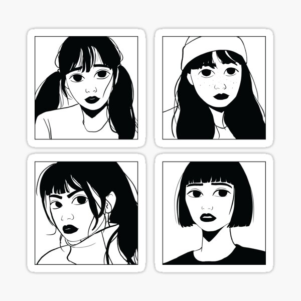 "4 cute girls" Sticker for Sale by Yaragold | Redbubble