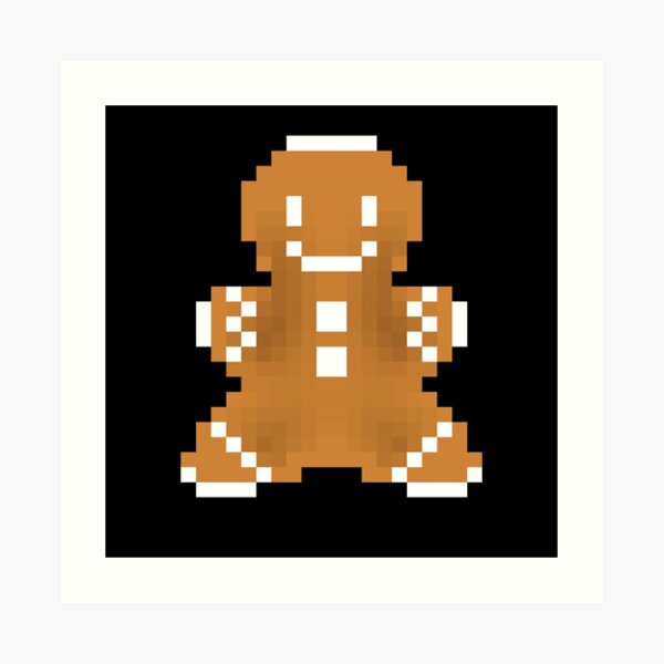 "Pixel Gingerbread Cookie" Art Print for Sale by maloiko | Redbubble