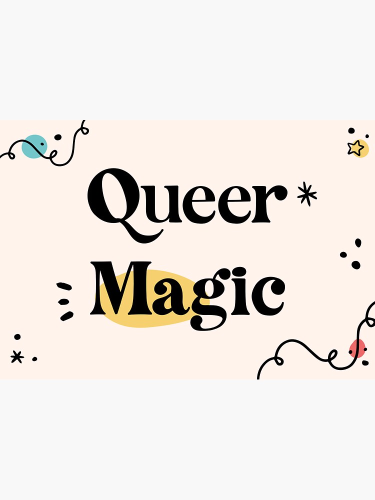 "queer magic christmas card greeting postcard design lgbtq " Sticker ...