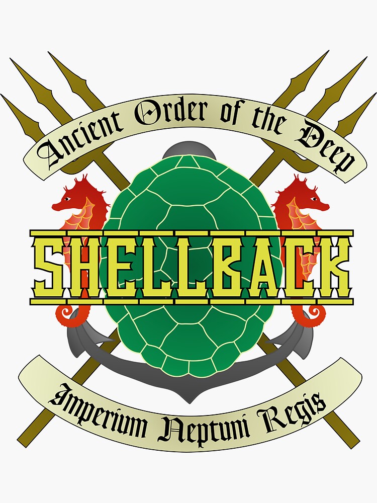"The mighty Shellback" Sticker for Sale by robert2of3 | Redbubble
