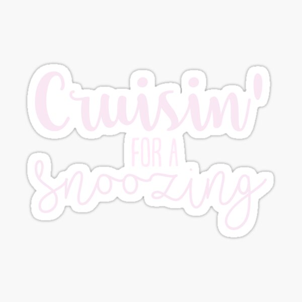 "Cruisin' for a Snoozing Pink" Sticker by emmawoodnz | Redbubble
