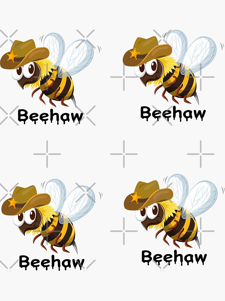 "Beehaw | Cowboy Bee | Bee-Haw | Yeehaw" Sticker by emp-prints | Redbubble