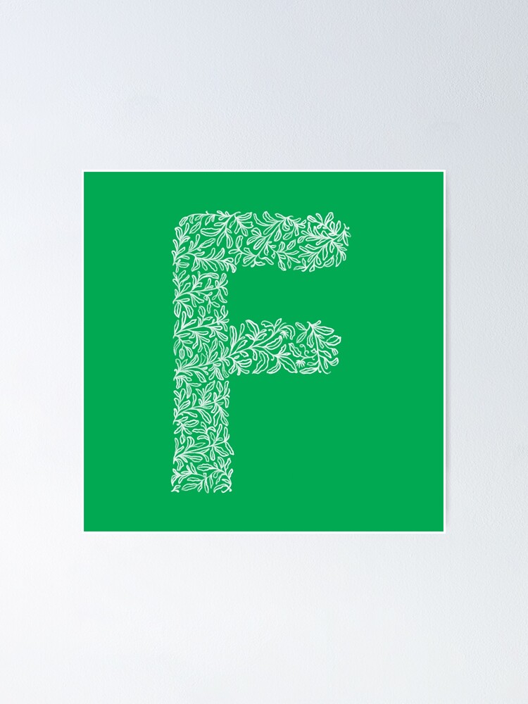 Póster «Letra F, dibujo a lápiz, monograma frondoso» de crafticdesign ...