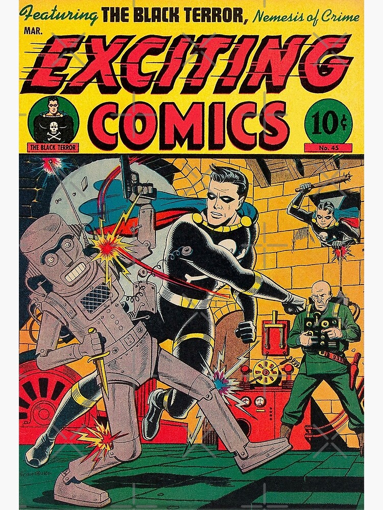"Exciting Comics 45 the black terror Vintage Super Hero Pulp comic book ...