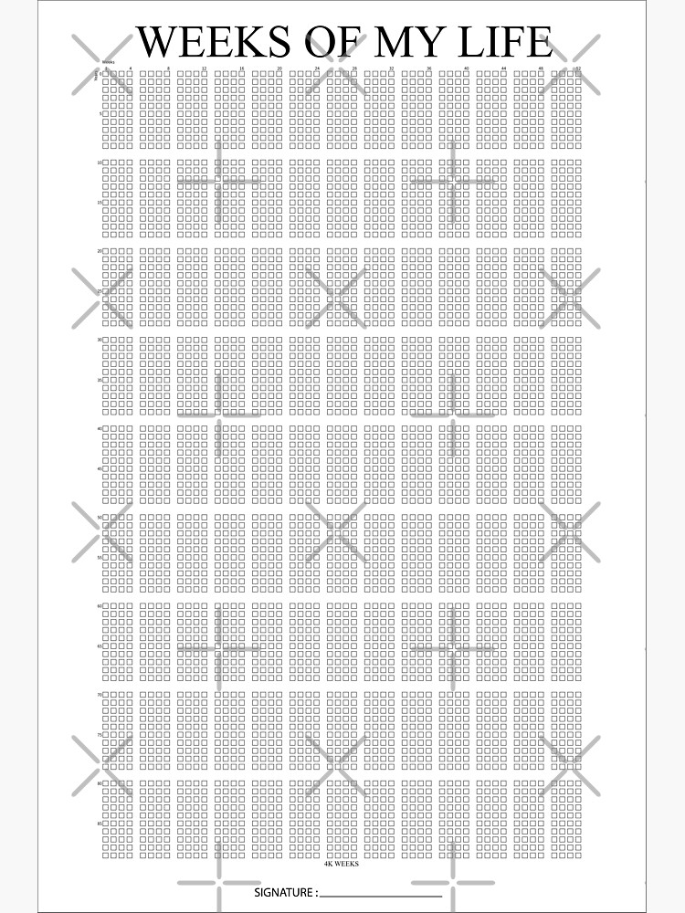 WEEKS OF MY LIFE with signature - Life Calendar Premium Matte Vertical ...