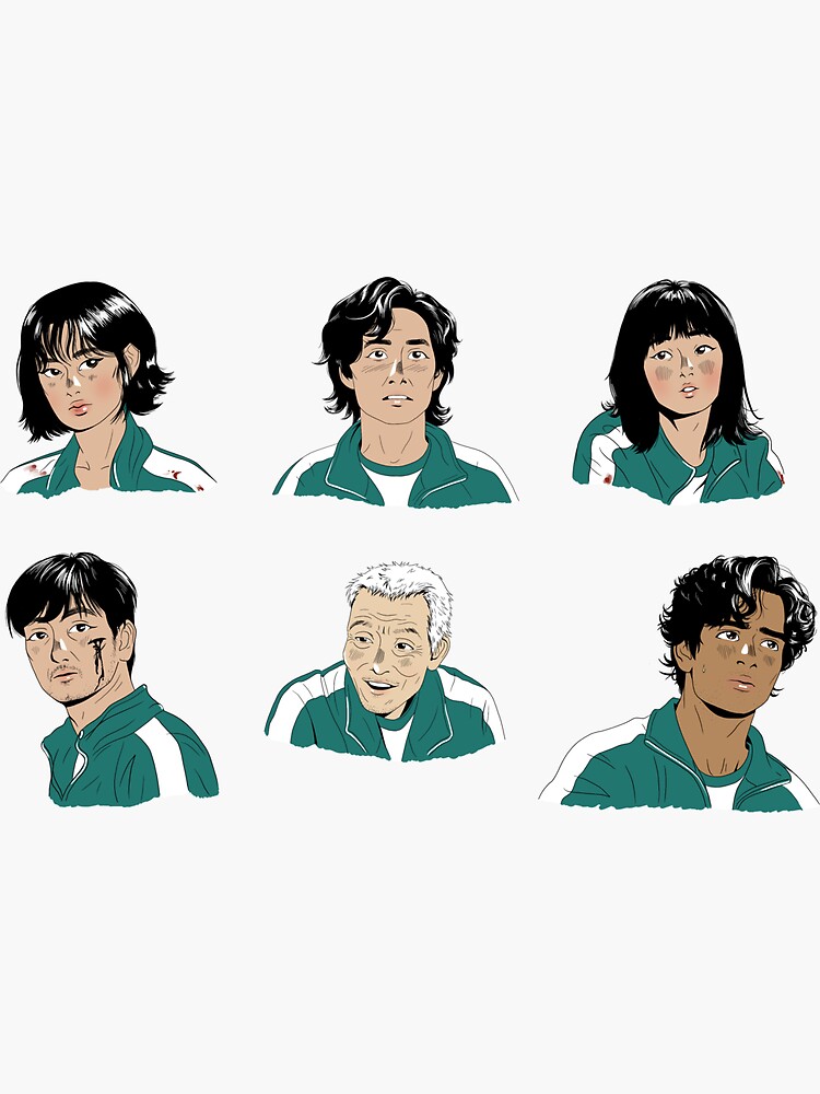 "Squid Game Players" Sticker for Sale by Kinmoku-Art | Redbubble