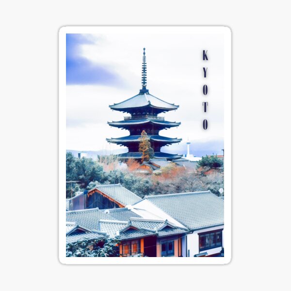 "Kyoto Vintage Travel" Sticker for Sale by Sofia-Draws | Redbubble