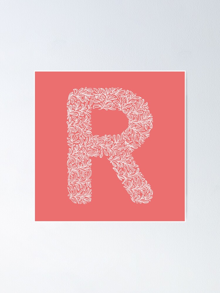 "R letter, pencil drawing, leafy monogram" Poster for Sale by ...