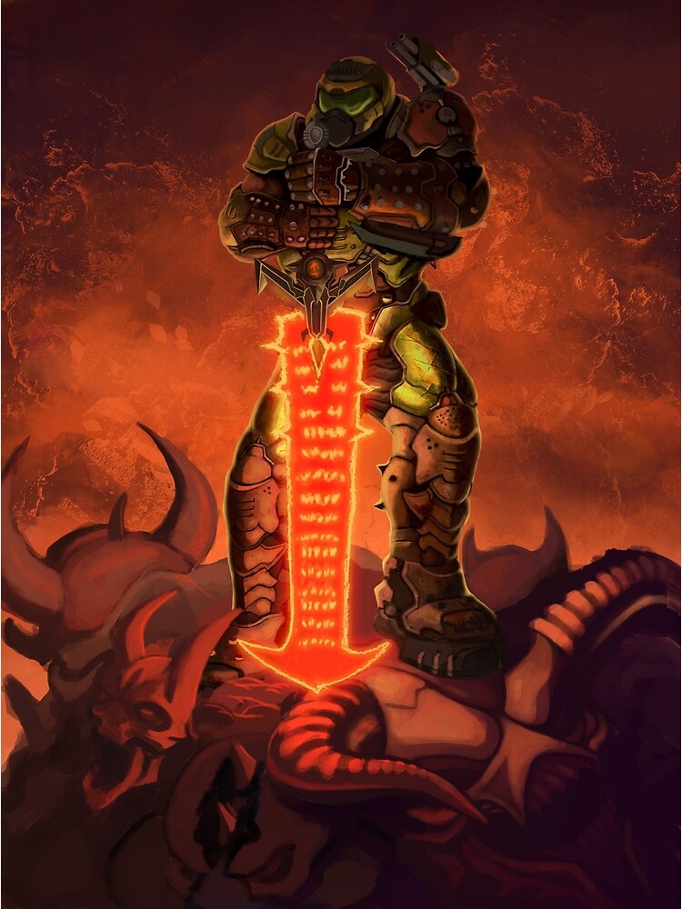 "Doom Eternal Glowing Sword " Art Print by Vintage-Travler | Redbubble