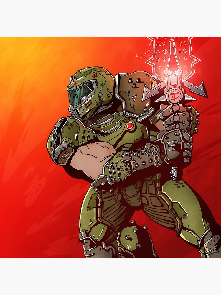 "Doom Eternal Doom Slayer Artwork " Poster by Vintage-Travler | Redbubble
