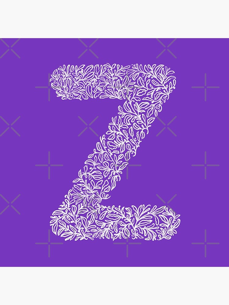 Lámina fotográfica «Letra Z, dibujo a lápiz, monograma frondoso» de ...