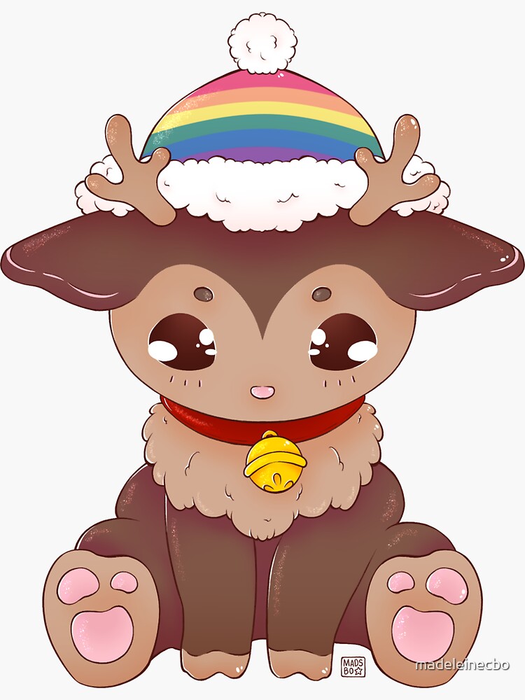 "Gay Pride Flag Reindeer | Pride Christmas" Sticker for Sale by ...