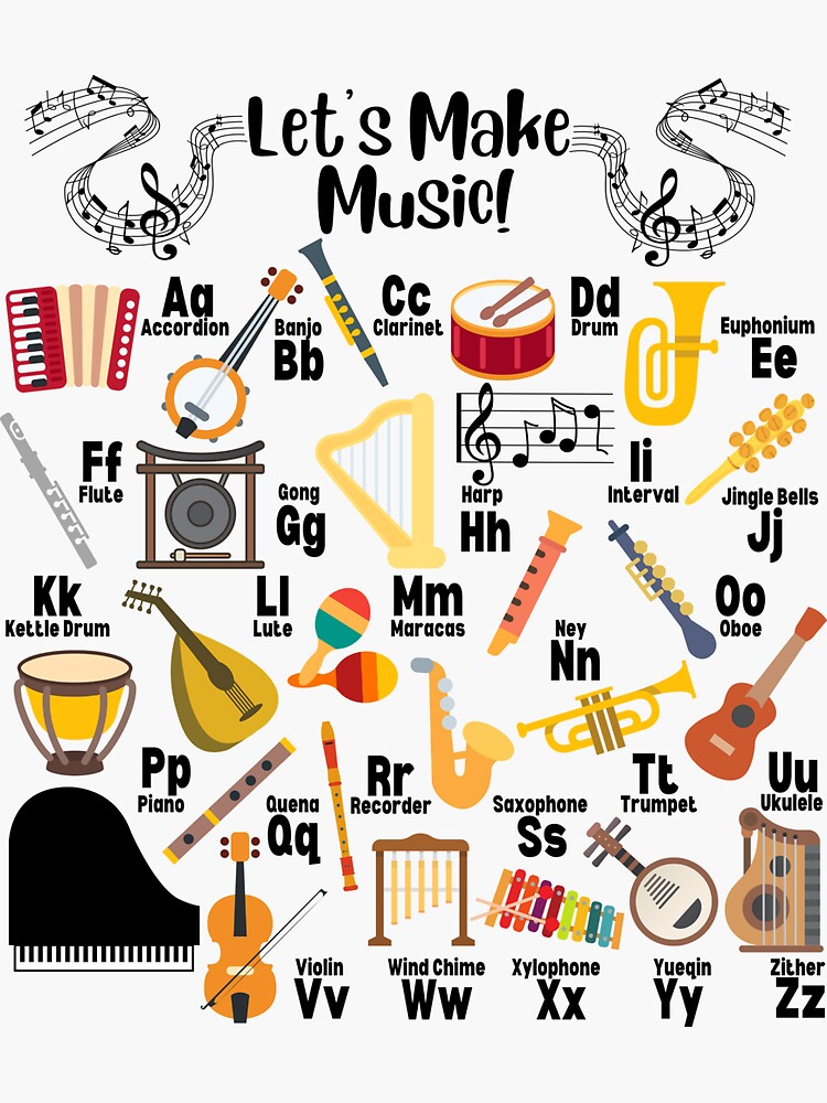 "Let's Make Music Music Alphabet Teacher ABC " Sticker for Sale by ...