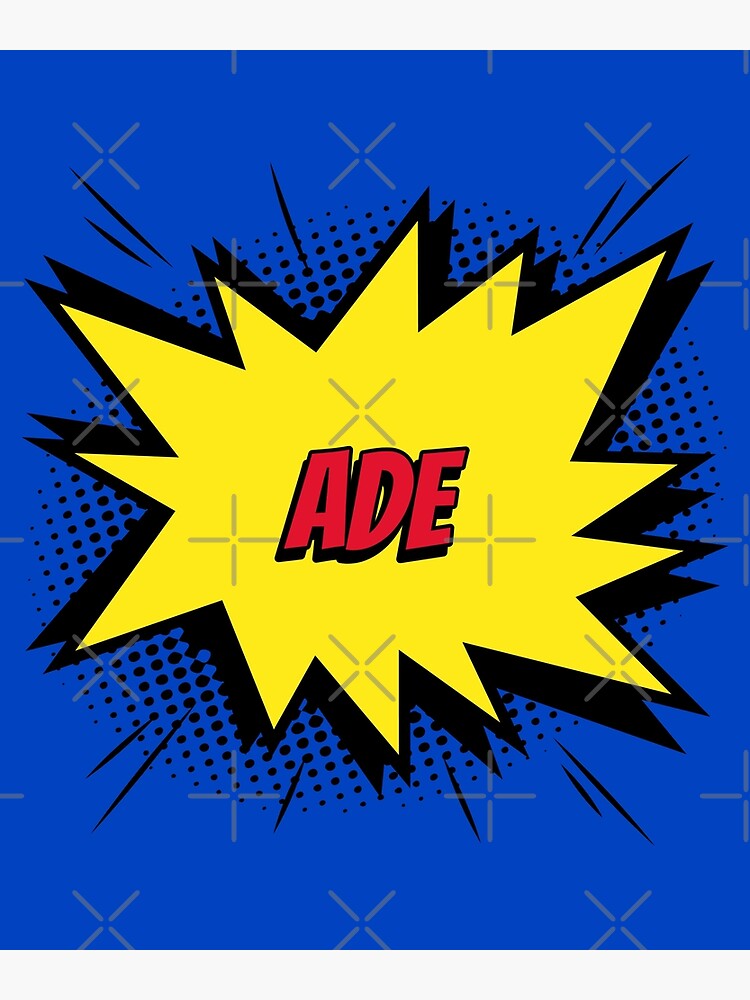 Póster «Ade name id tag comic personalizado ilustraciones de estilo ...
