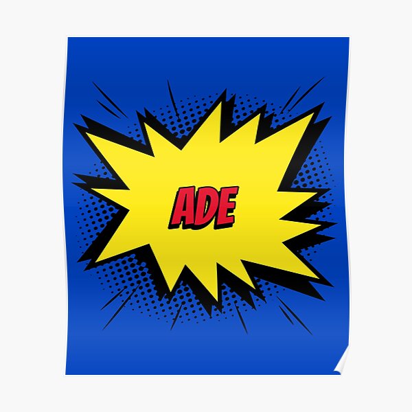 Póster «Ade name id tag comic personalizado ilustraciones de estilo ...