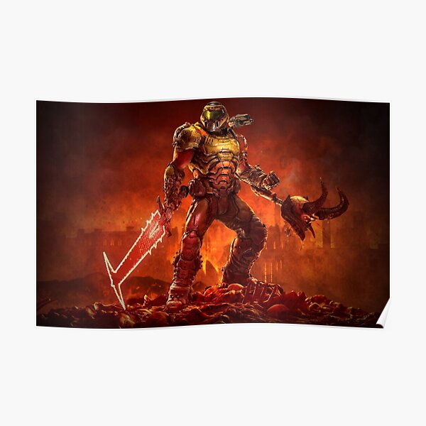 "Doom Eternal Epic Doom Slayer " Poster for Sale by Vintage-Travler ...