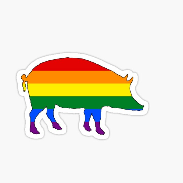"Rainbow Pig" Sticker by DelirusFurittus | Redbubble
