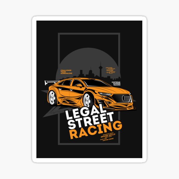 "Legal Street Racing Super Car" Sticker by innazimovec | Redbubble