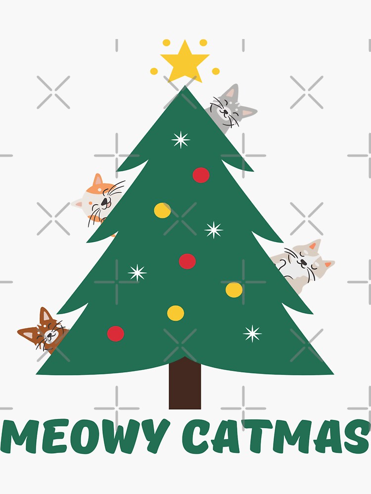"Meowy Catmas" Sticker by OlympicsMerch | Redbubble