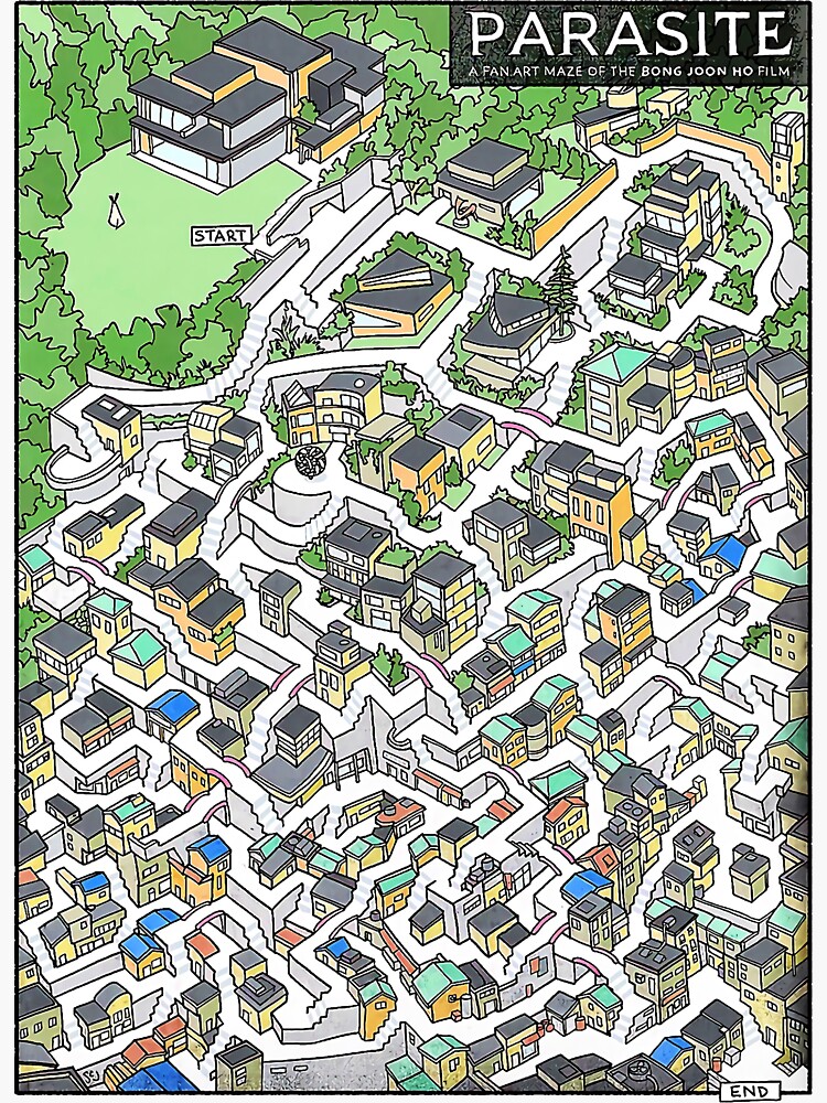 "Parasite Maze Map Poster" Sticker by GadinePaham | Redbubble