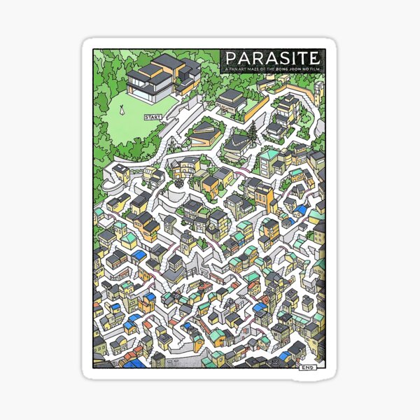 "Parasite Maze Map Poster" Sticker by GadinePaham | Redbubble