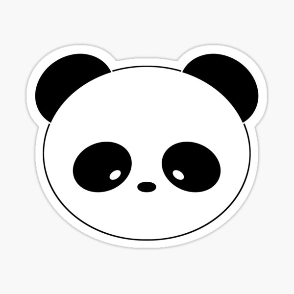 "Cute panda face illustration - simple cartoon panda face digital ...