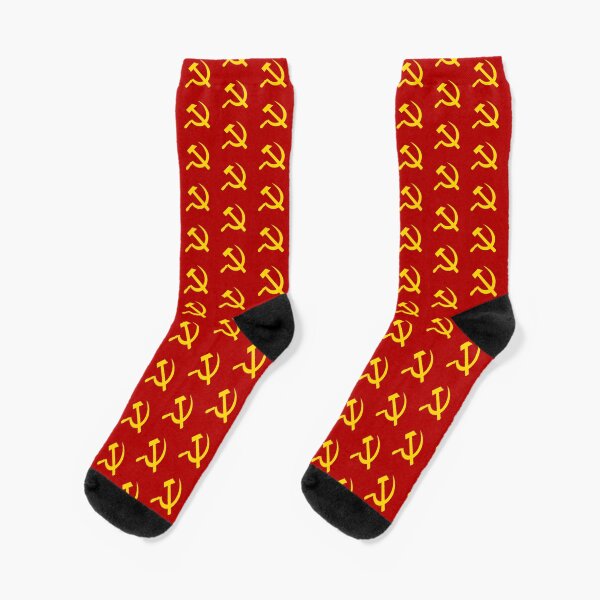 "Small Hammer and Sickle Pattern CCCP Russian Soviet Flag" Socks for ...