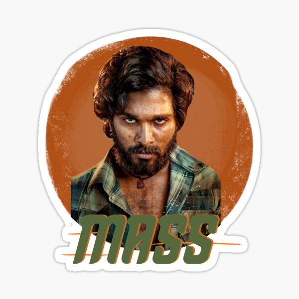 "Pushpa Mass " Sticker for Sale by Harshithartz | Redbubble