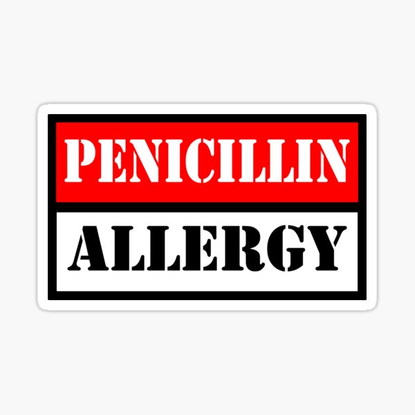 "Penicillin Allergy Alert/Patch" Sticker by Cestus | Redbubble