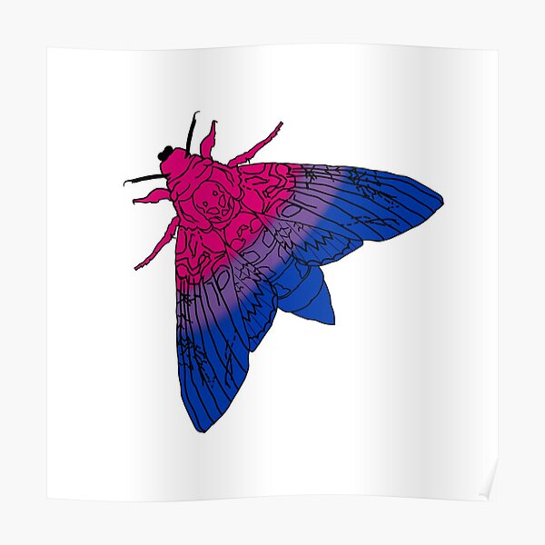 "Bisexual Pride Flag Death Hawk Moth" Poster by hazardouscassi | Redbubble
