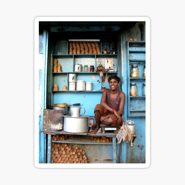 "Indian tea boy in Kolkata, West Bengal" Sticker by jihyelee | Redbubble