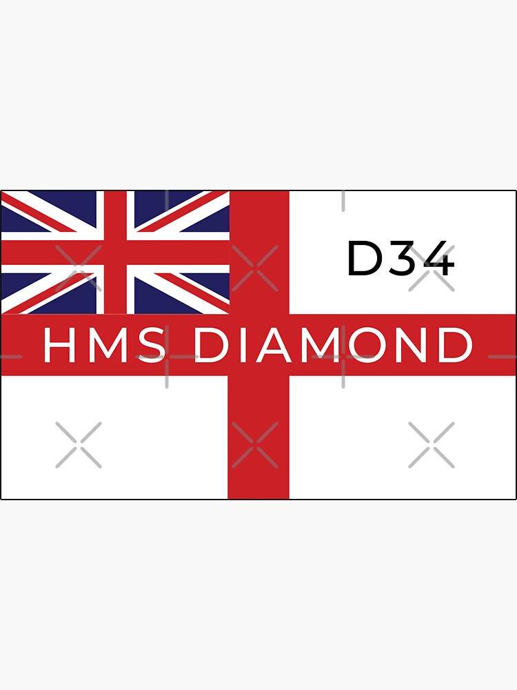 "HMS Diamond On British White Ensign - D34 - British Navy Type 45 ...