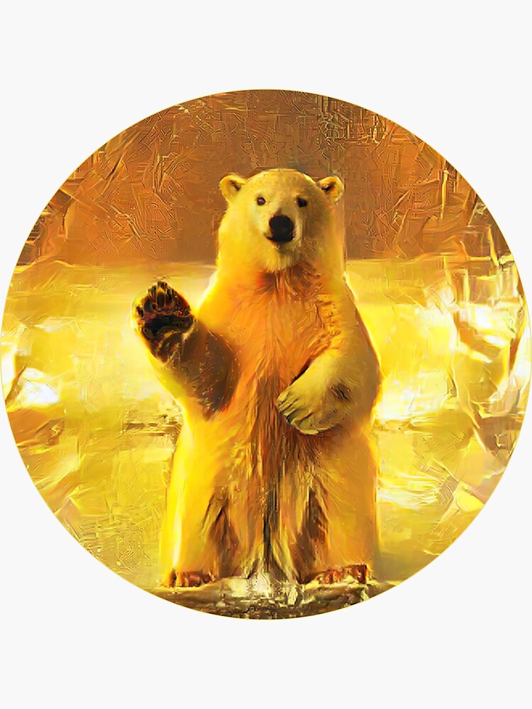 "Golden Polar Bear" Sticker for Sale by neilcooperphoto | Redbubble
