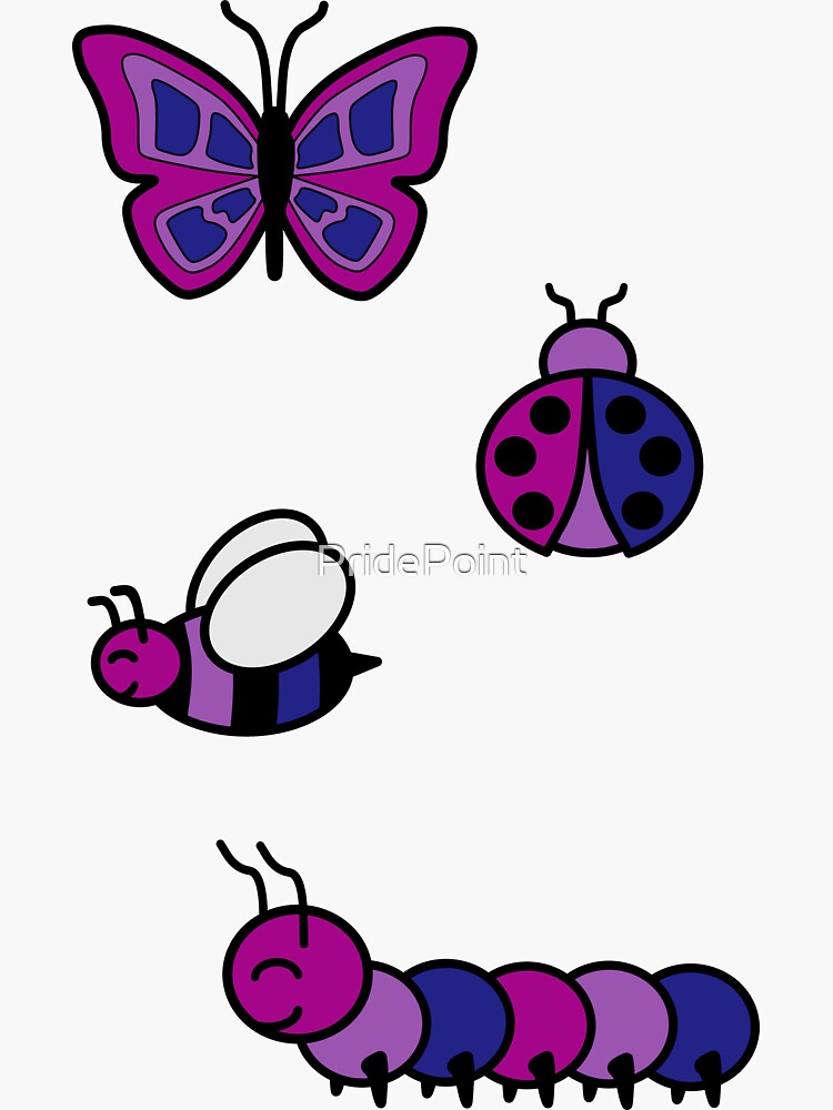 "Bisexual Pride Bugs Sticker Pack" Sticker for Sale by PridePoint ...
